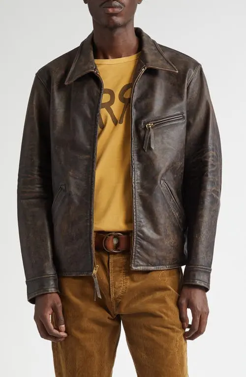RRL Leather Jacket レザージャケット Black Over Brown RRL Leather Jacket レザージャケット Black Over Brown (RRL